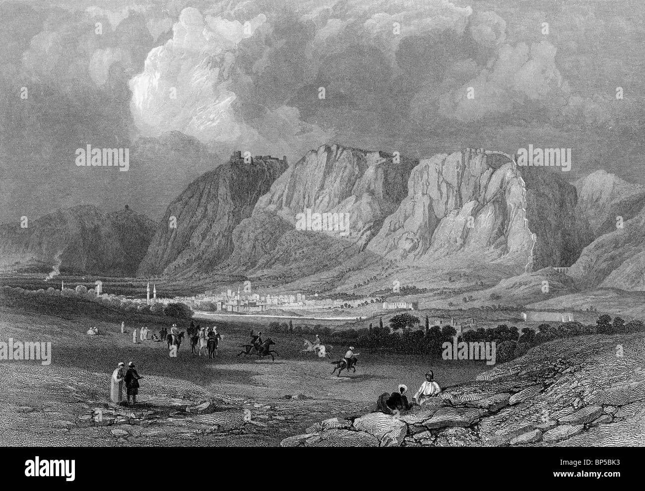 Engraving of Antioch in black and white Stock Photo - Alamy