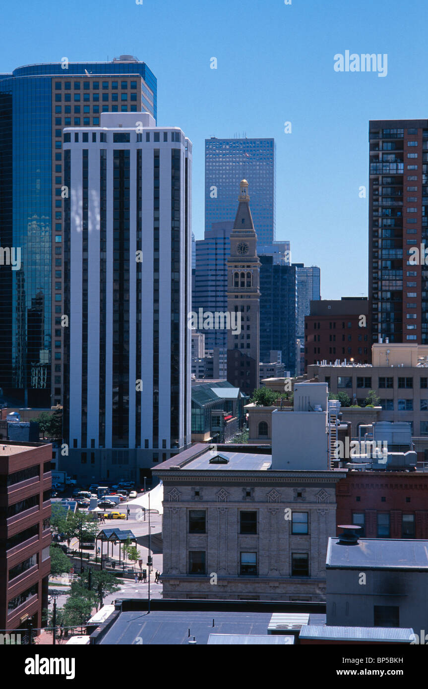 High rise buildings in downtown business district, Denver, Colorado ...