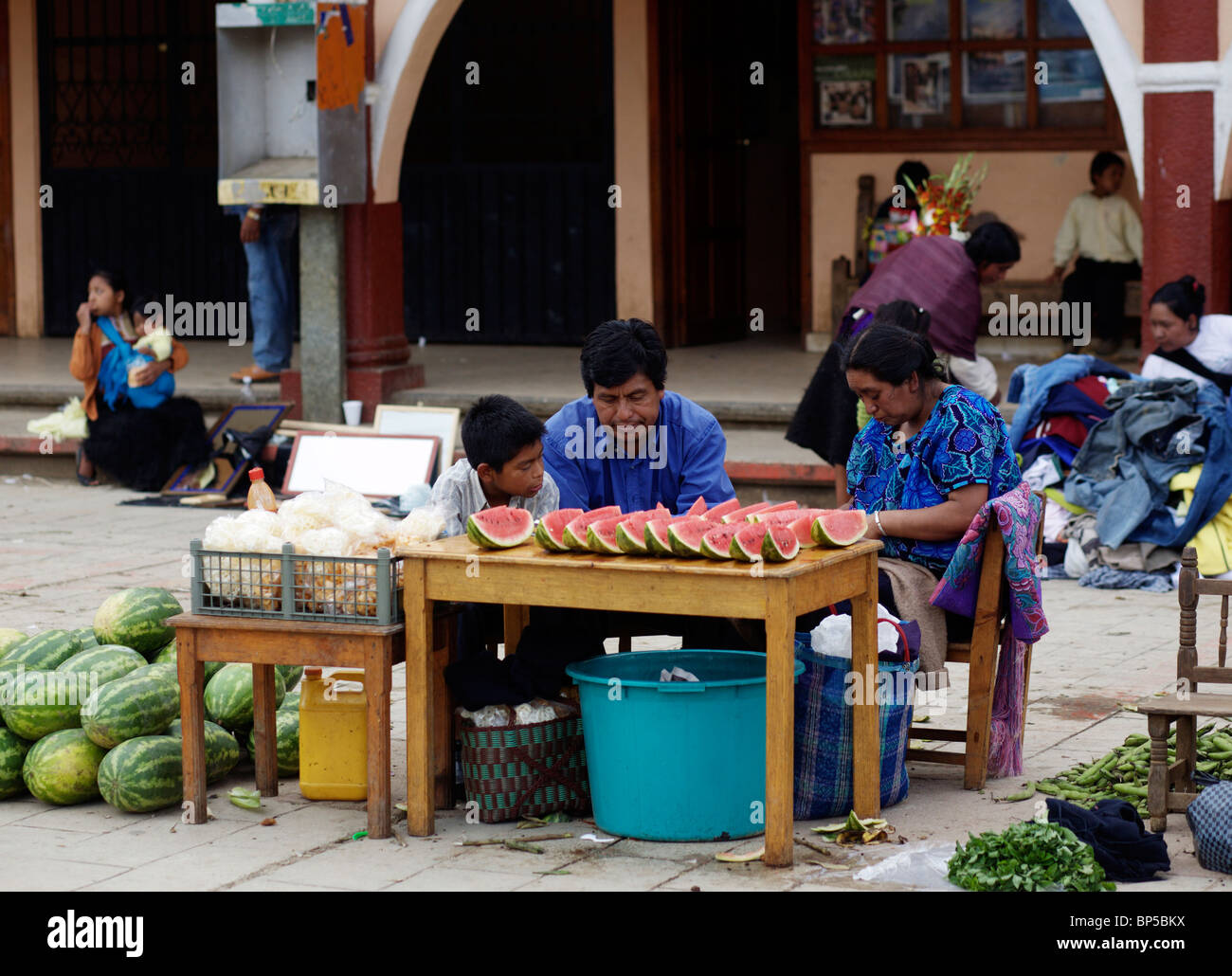 The daily market in San Juan Chamula near San Cristobal de Las Casas in ...