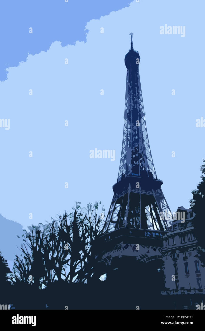 Eiffel tower paris france illustration hi-res stock photography and ...