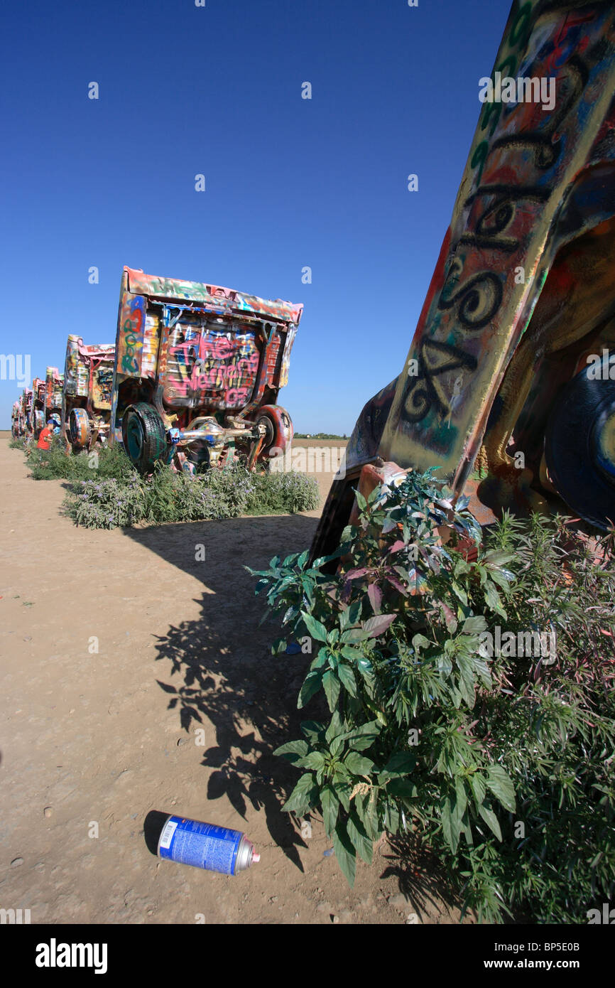 Cadillac Ranch at Route 66, Amarillo, USA Stock Photo - Alamy