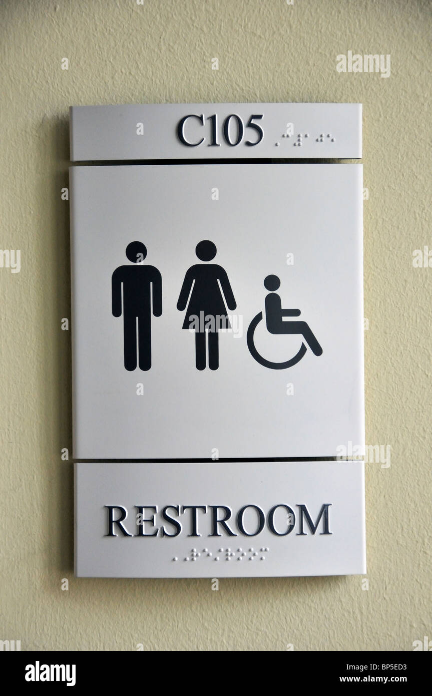 Bathroom for disabled sign Stock Photo - Alamy