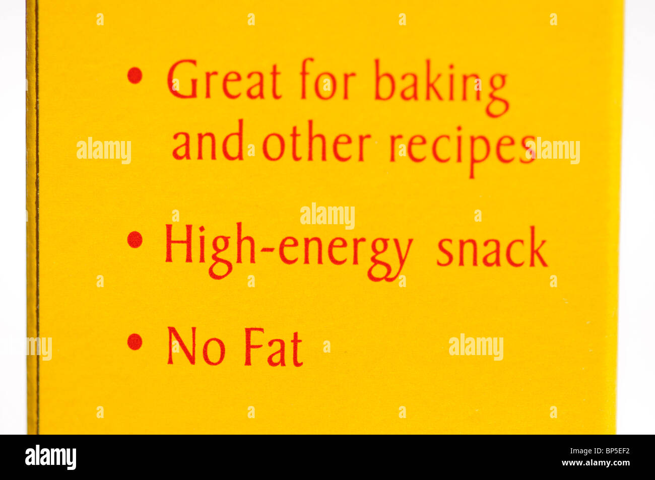 Nutrition information on food package Stock Photo - Alamy