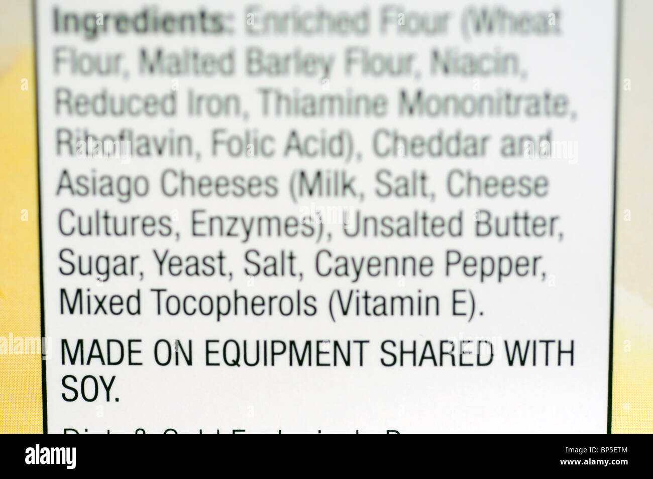 Ingredients list on food package hi-res stock photography and images ...