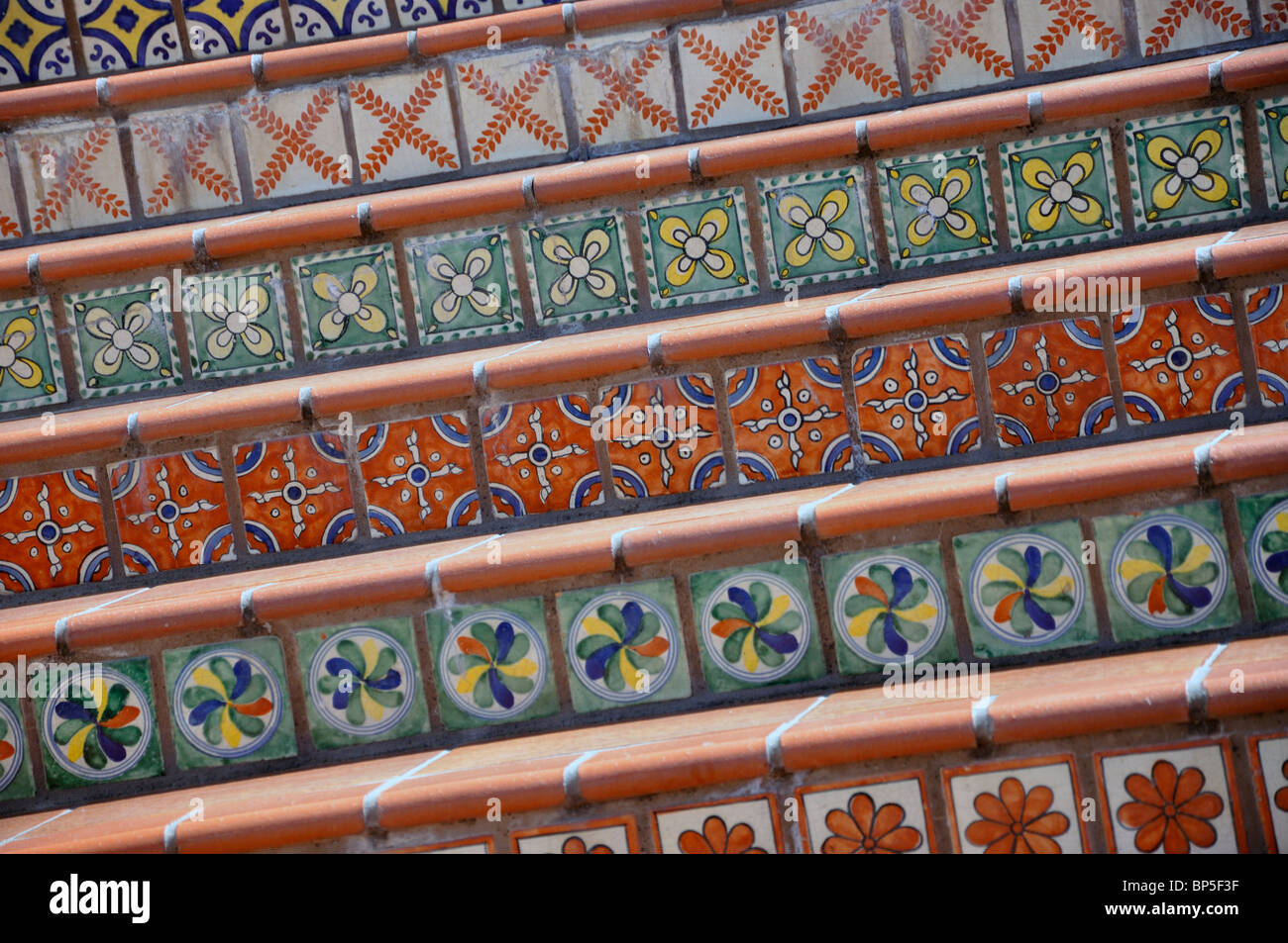 Decorative tile steps in Santa Barbara, California, USA Stock Photo - Alamy