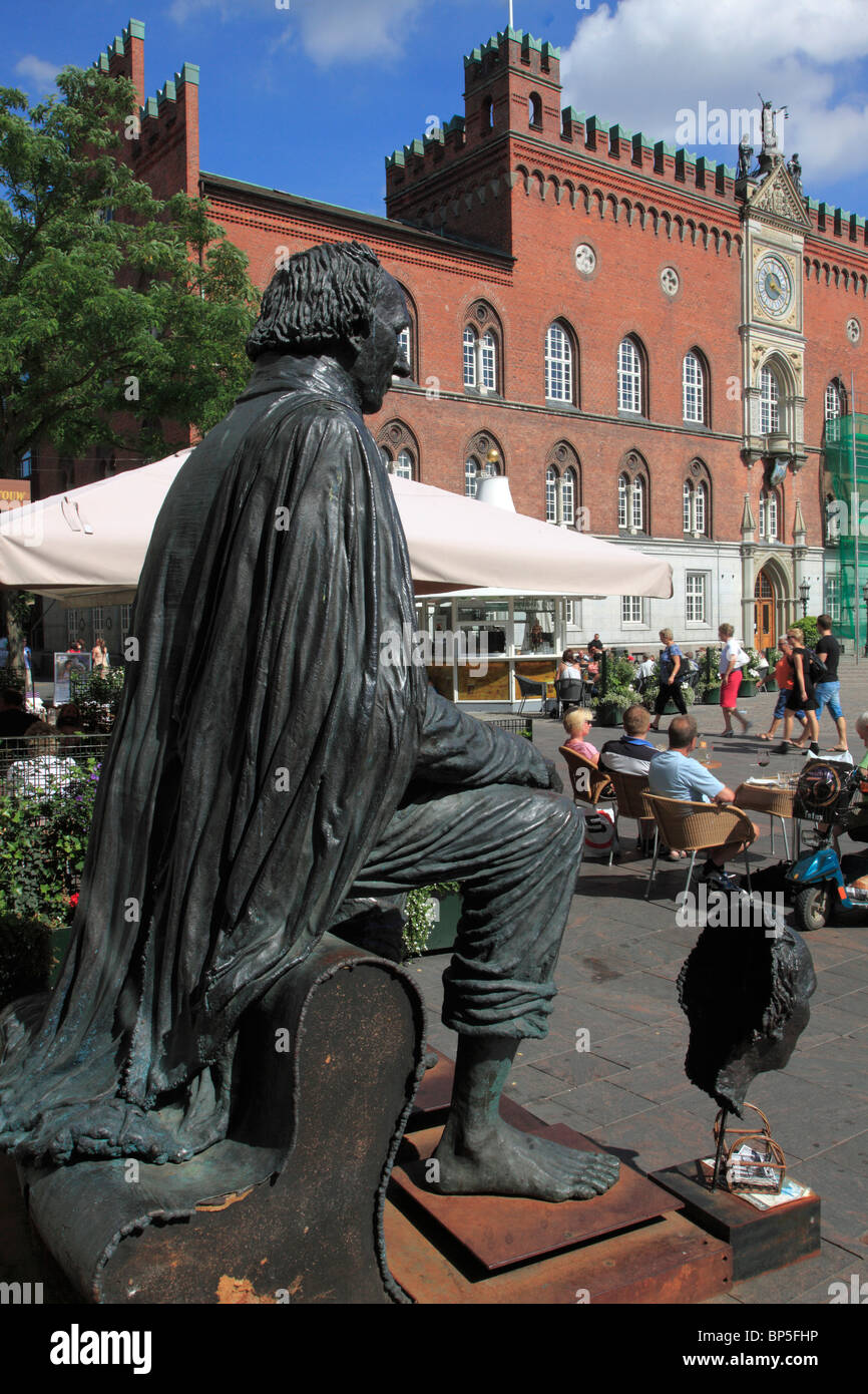 Denmark, Funen, Odense, City Hall, Hans Christian Andersen statue Stock ...