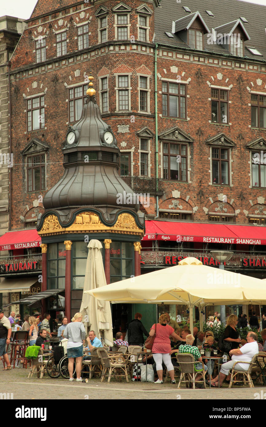 Denmark, Copenhagen, street restaurant, architecture, people Stock ...