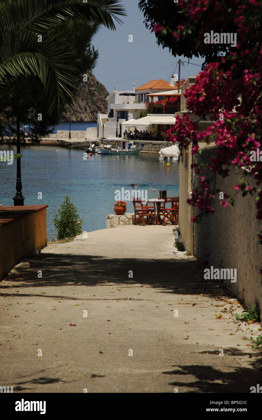 Path to Assos harbour Kefalonia, Greece Stock Photo - Alamy