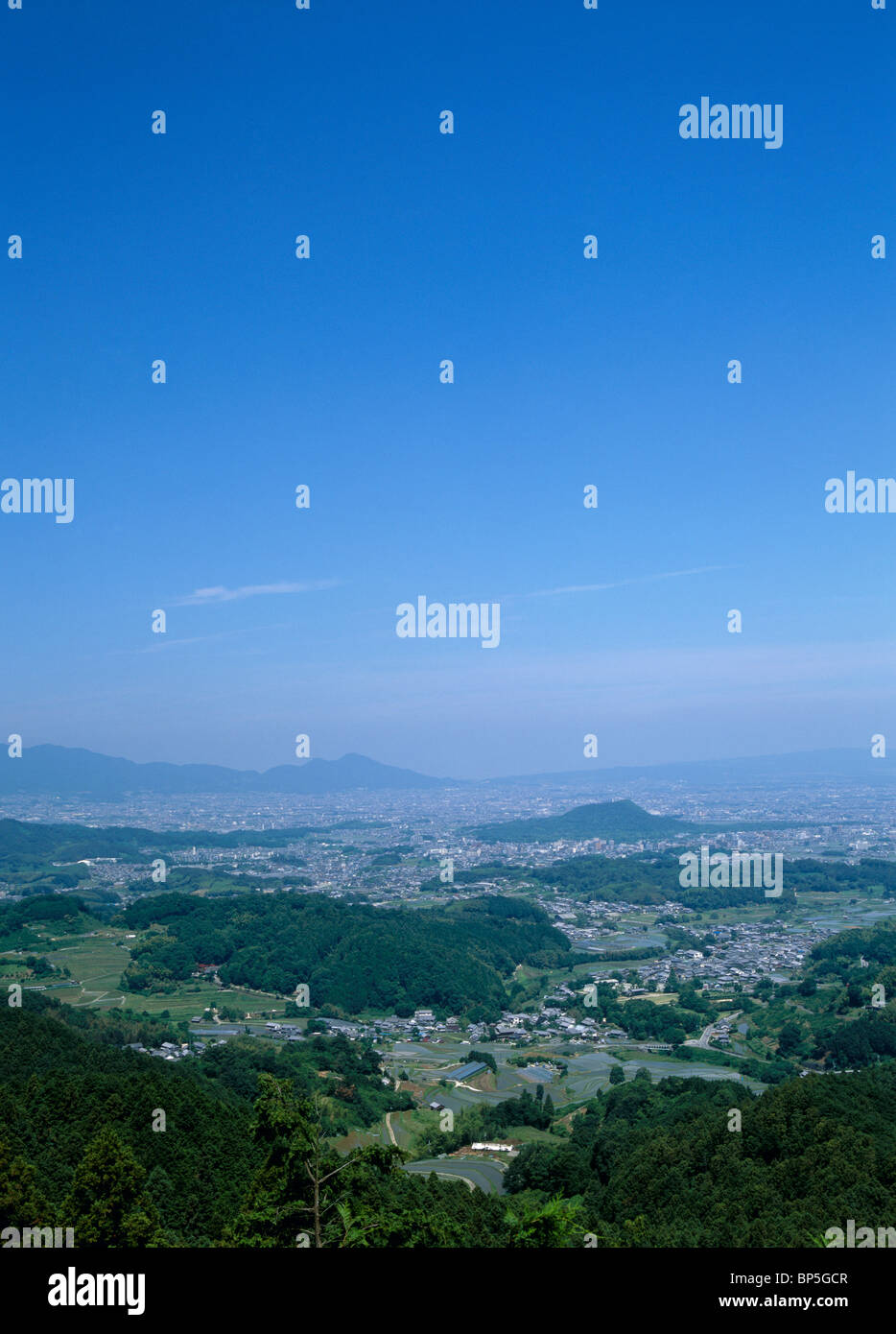 Asuka Village and Yamato Mountains, Asuka, Takaichi, Nara, Japan Stock ...