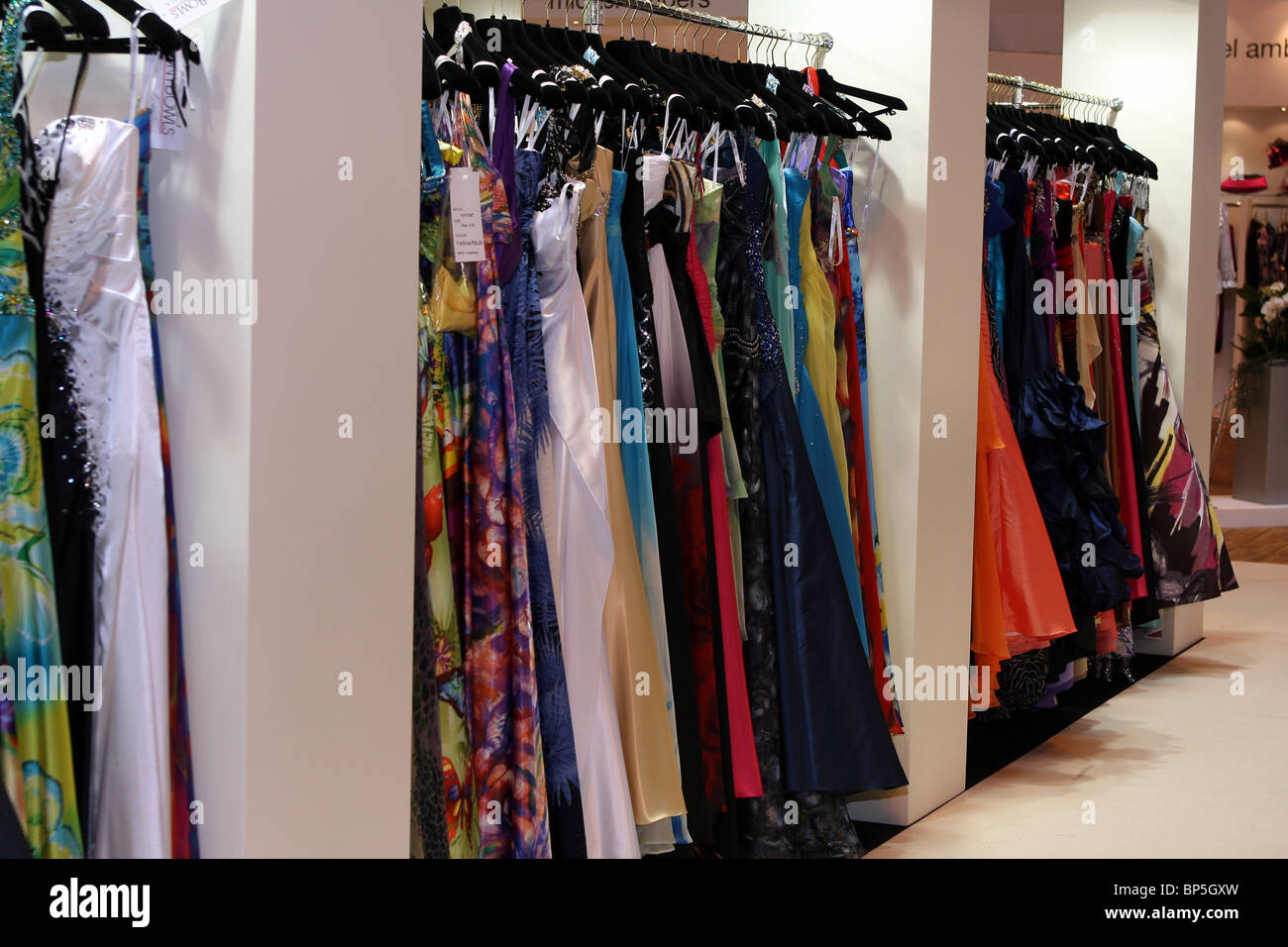 womens clothes on display at th clothes show Stock Photo - Alamy
