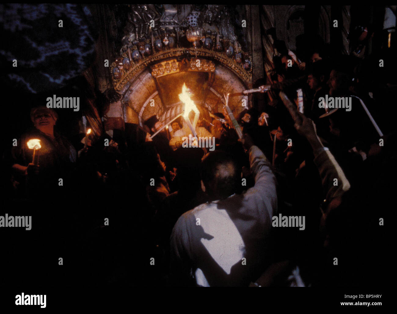 3277. HOLY FIRE CEREMONY IN FRONT OF THE TOMB OF JESUS IN THE CHURCH OF ...