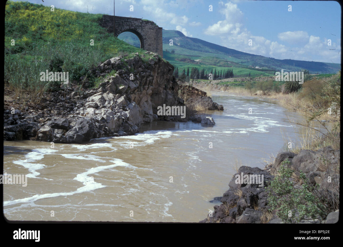 YARMUK RIVER C.50 MI (80 KM) LONG RISING NEAR THE JORDAN-SYRIA BORDER ...