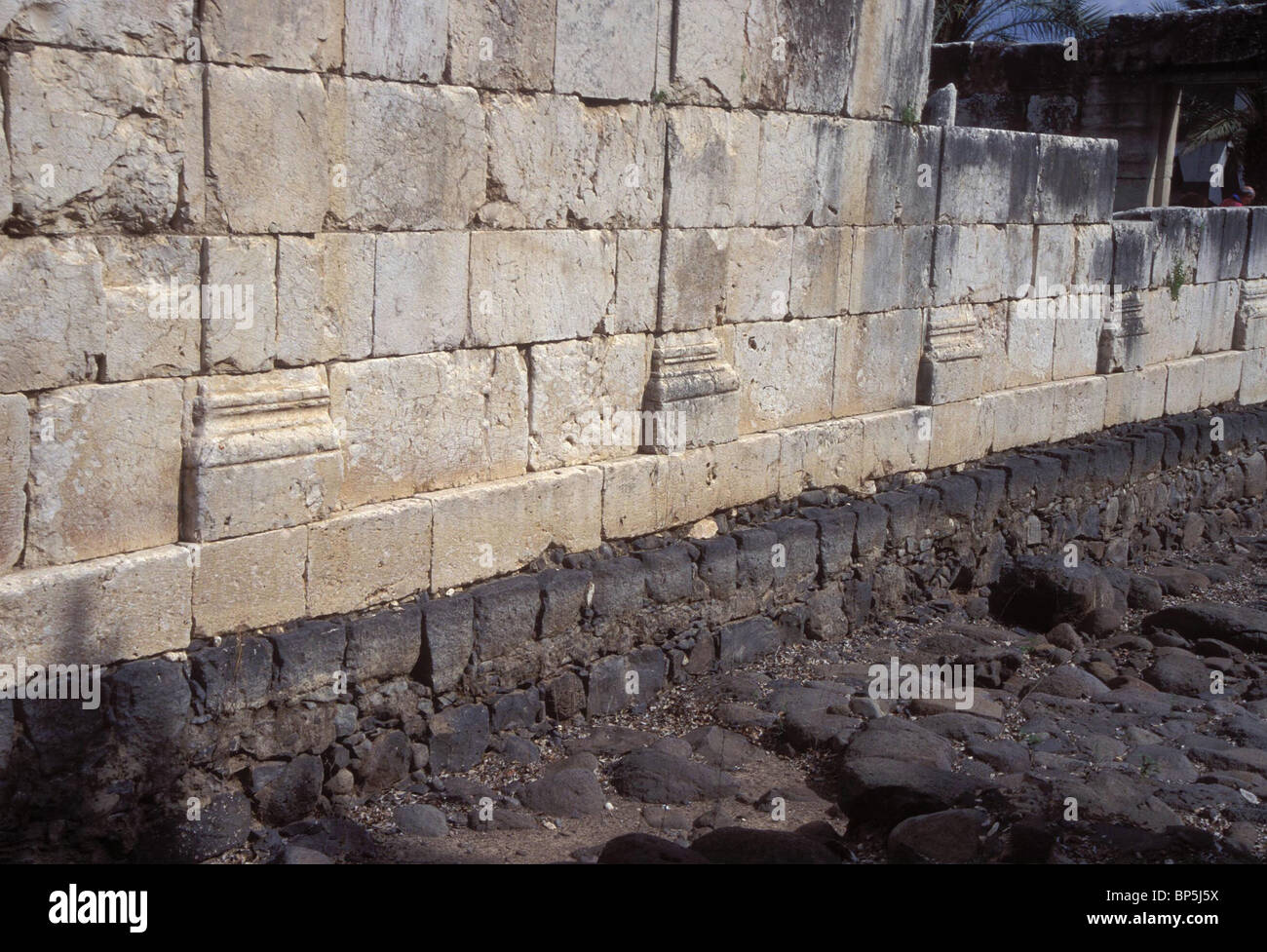CAPERNAUM THE OUTSIDE WALL OF THE 4TH. C. SYNAGOGUE WHICH WAS BUILT ON ...