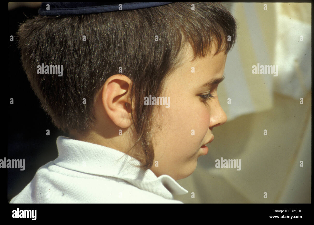 3779. JEWISH BOY WITH SIDELOCKS WEARING A TRADITIONAL HAT Stock Photo ...