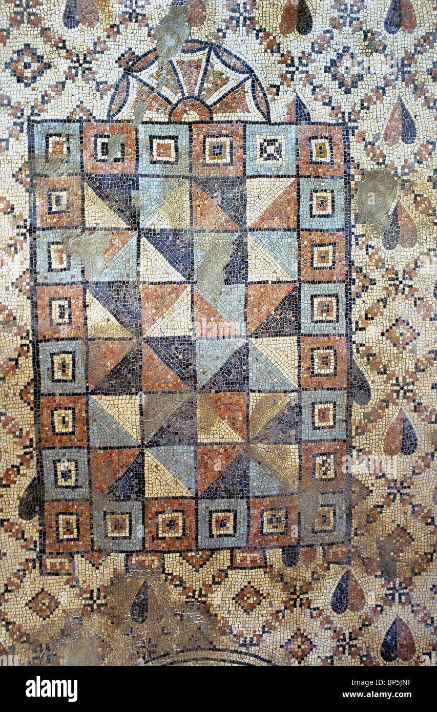 4142. JERICHO, 5TH. C. SYNAGOGUE. DETAILS OF THE MOSAIC FLOOR DEPICTING ...
