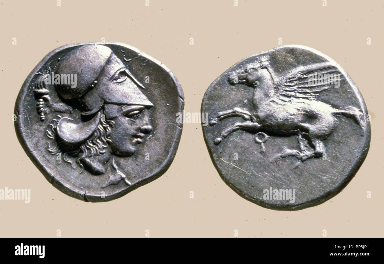 4214. SILVER COINS FROM CORINTH Stock Photo - Alamy