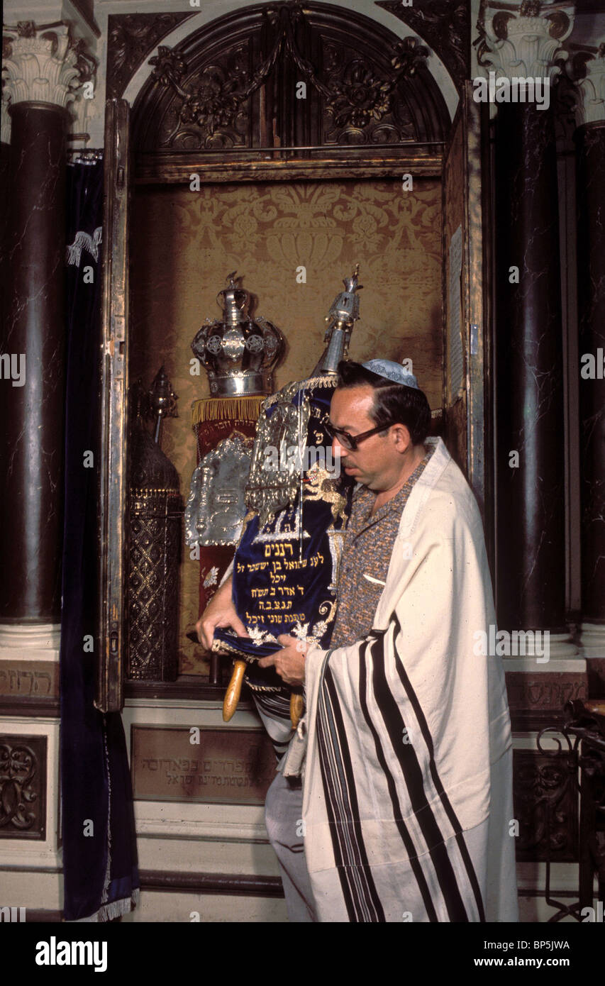 4294. A 'COHEN' (PRIEST) WEARING THE 'TALITH' (PRAYING SHAWL) IS TAKING ...