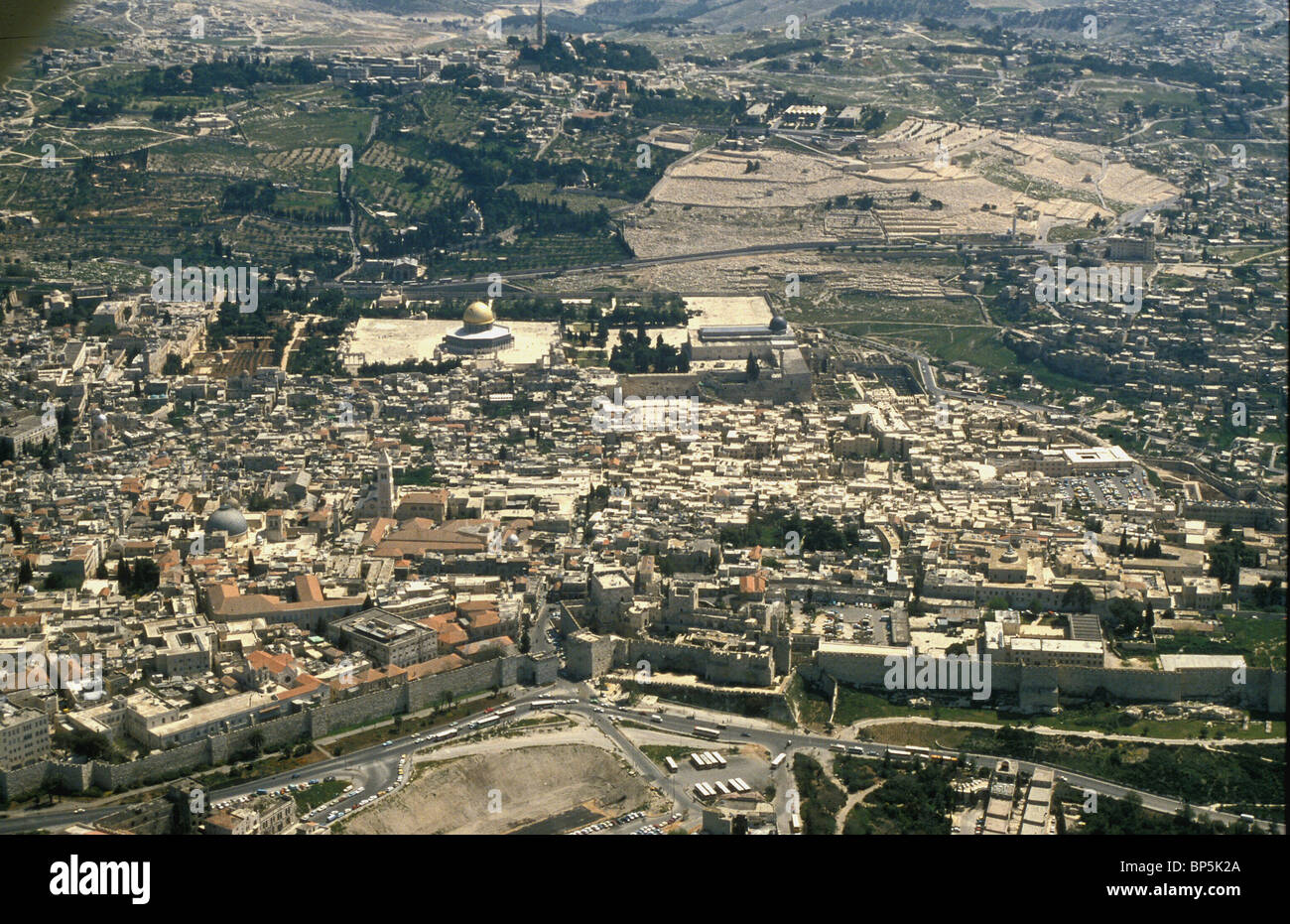 JERUSALEM AERIAL VIEW OF THE OLD CITY FROM THE WEST. THE JAFO GATE ...
