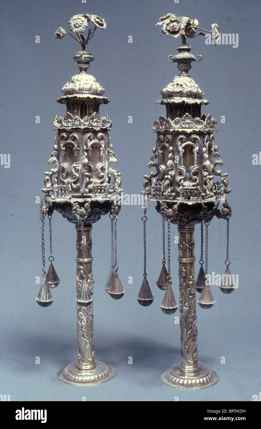 TORAH FINIALS RIMONIM PLACED AS DECORATION ON THE END OF THE WOODEN ...