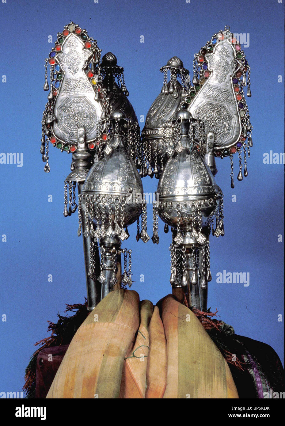 TORAH FINIALS RIMONIM PLACED AS DECORATION ON THE END OF THE WOODEN ...