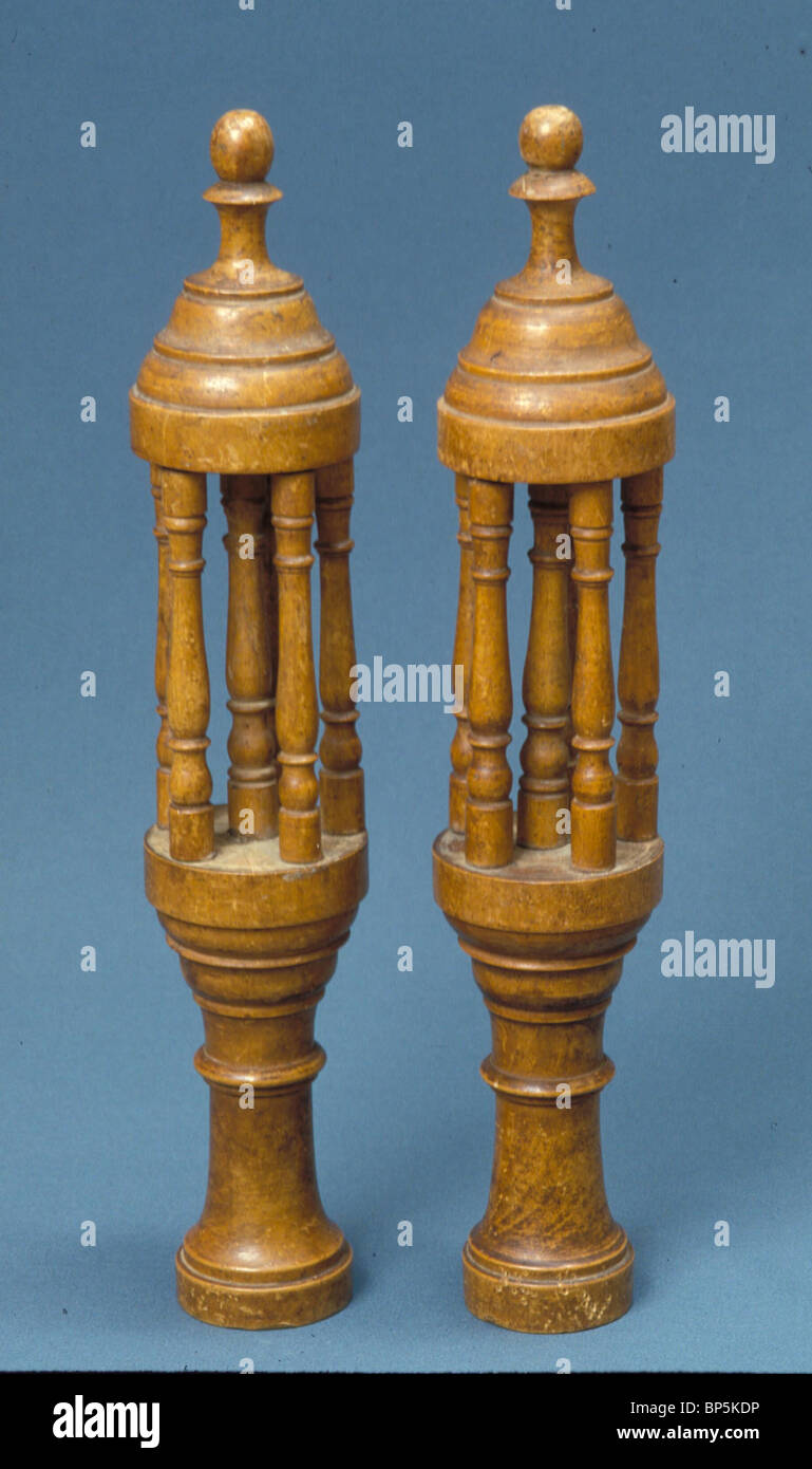 TORAH FINIALS RIMONIM PLACED AS DECORATION ON THE END OF THE WOODEN ...