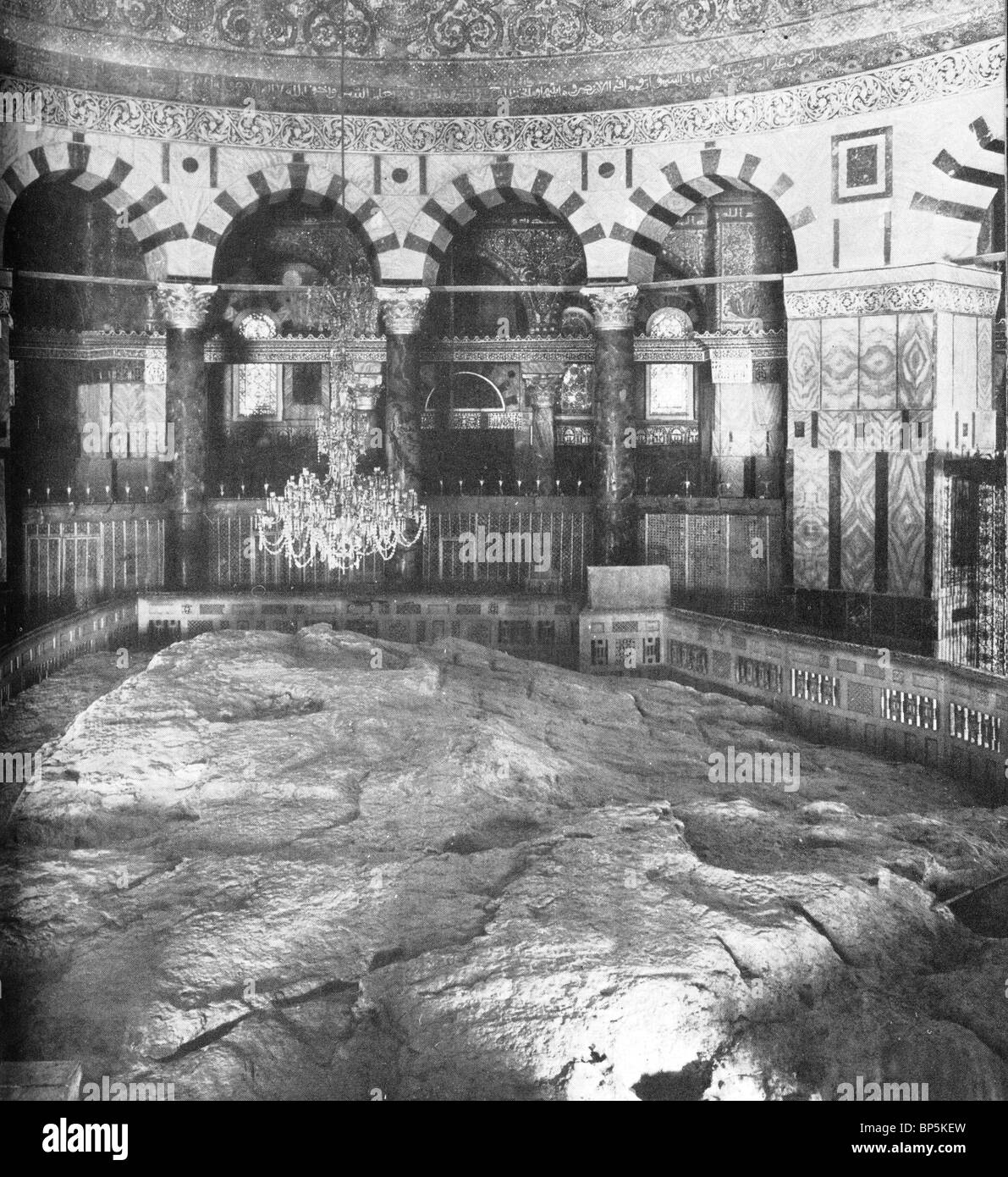 DOME OF THE ROCK THE MOSQUE OF OMAR THE ROCK ARROUND WHICH THE MOSQUE ...