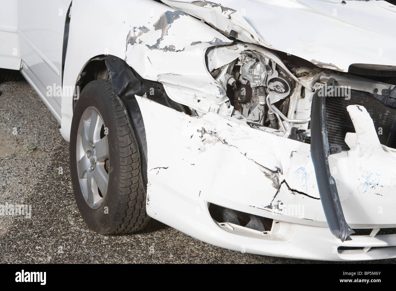Smashed car headlights Stock Photo - Alamy