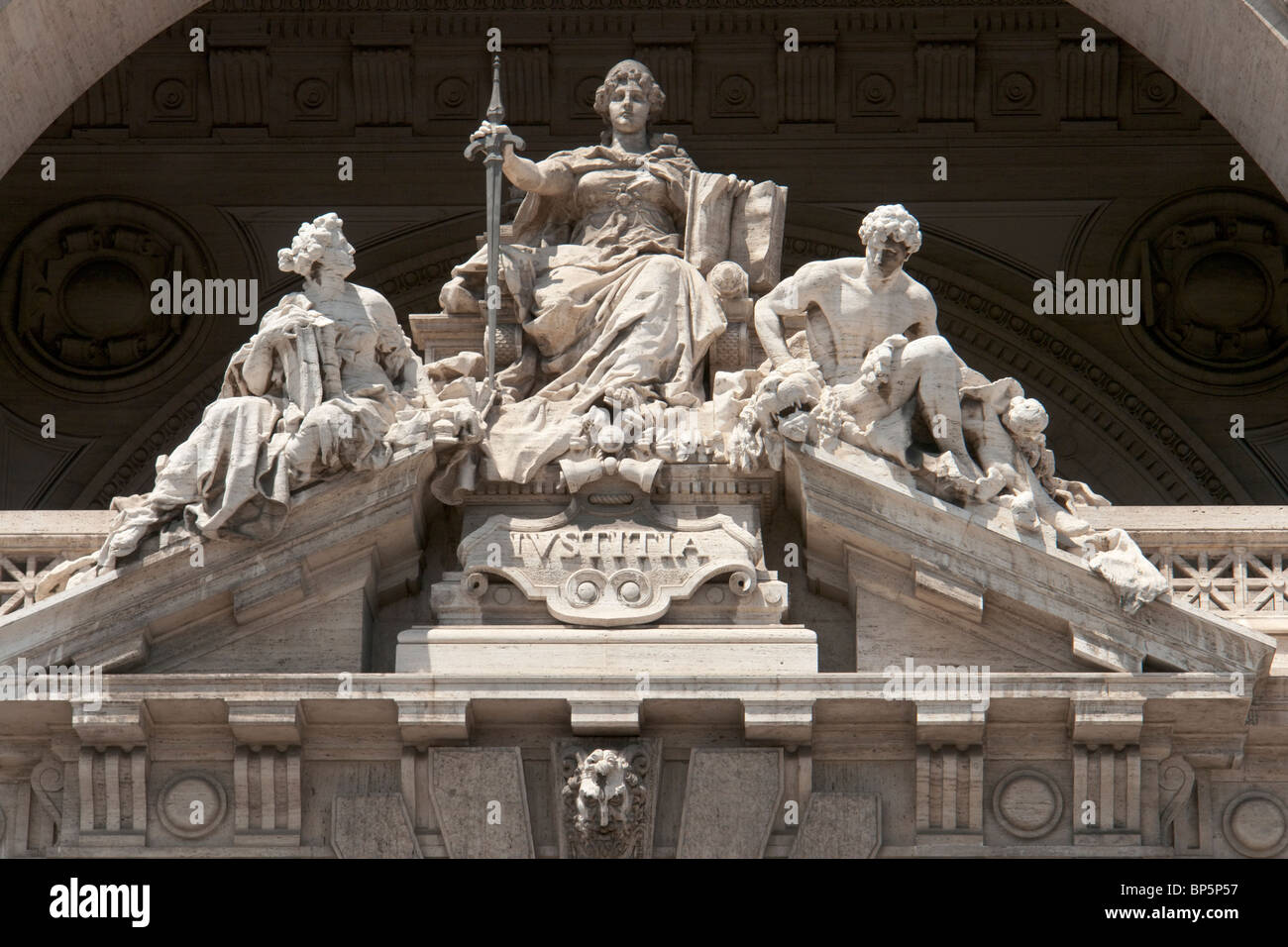 Allegoric group of Justice between Force and Law Stock Photo - Alamy