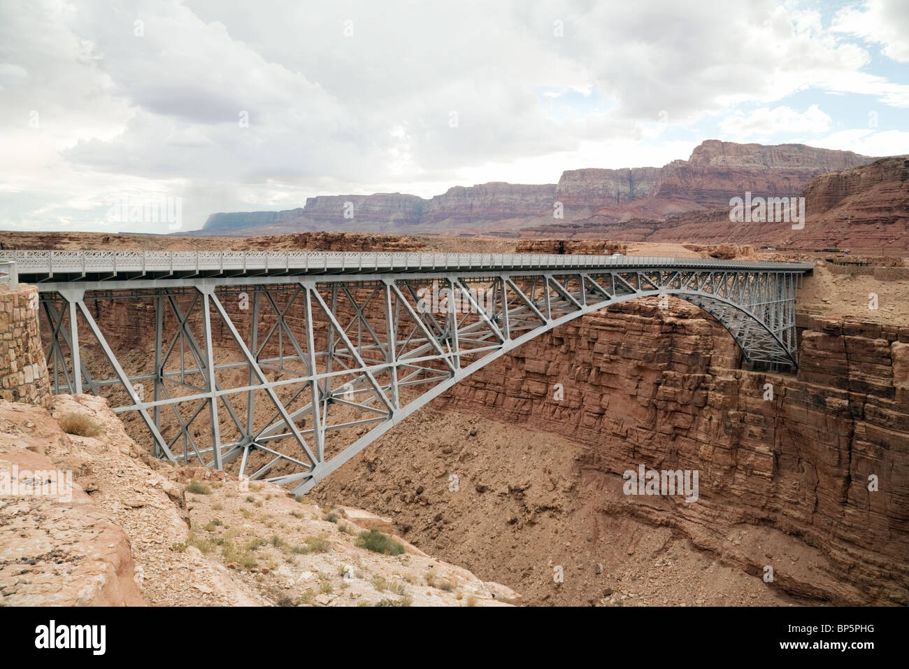 The road crossing, Navajo bridge, Lees Ferry, Arizona, USA Stock Photo ...