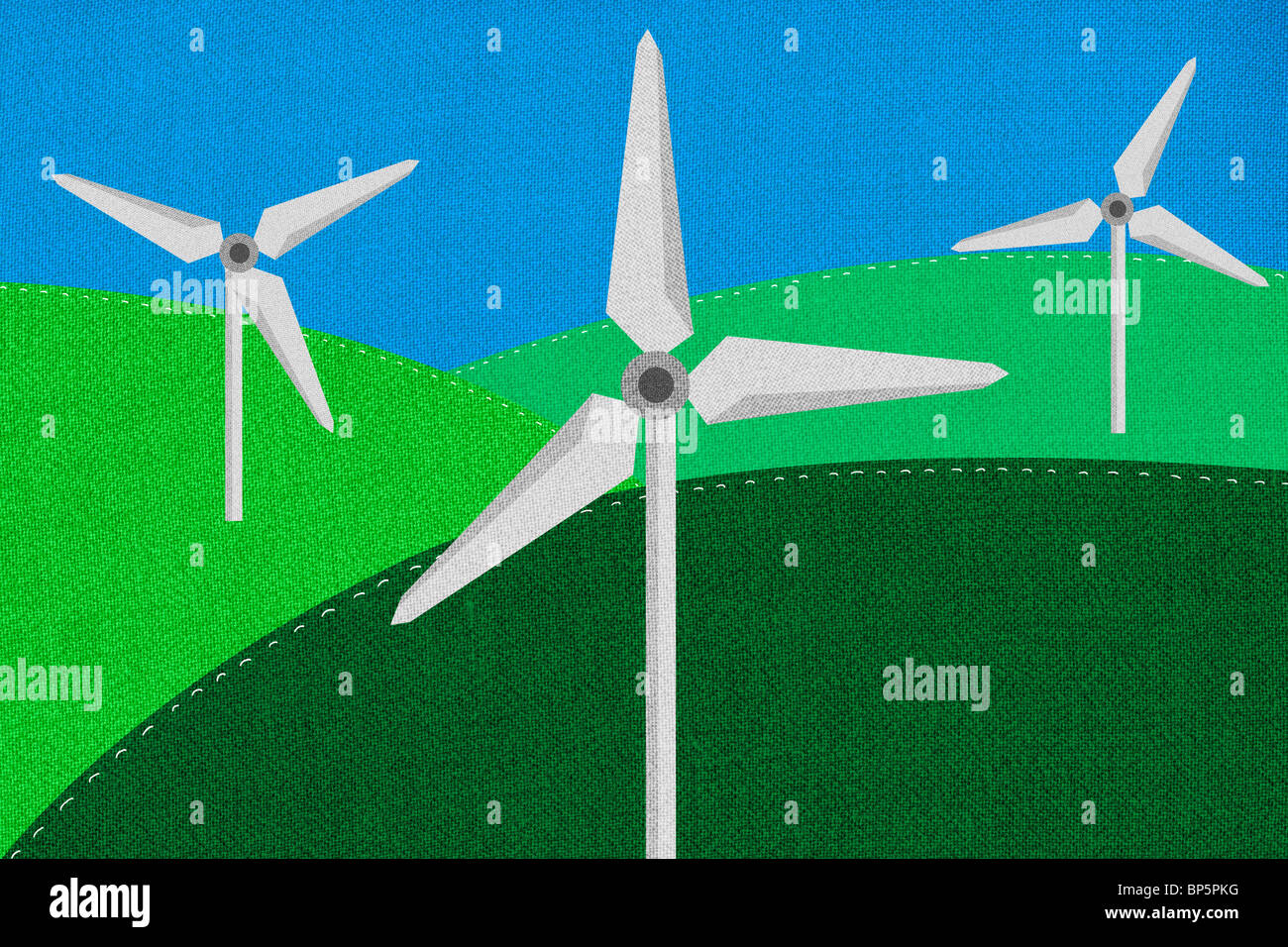 In field wind turbines animation hi-res stock photography and images ...