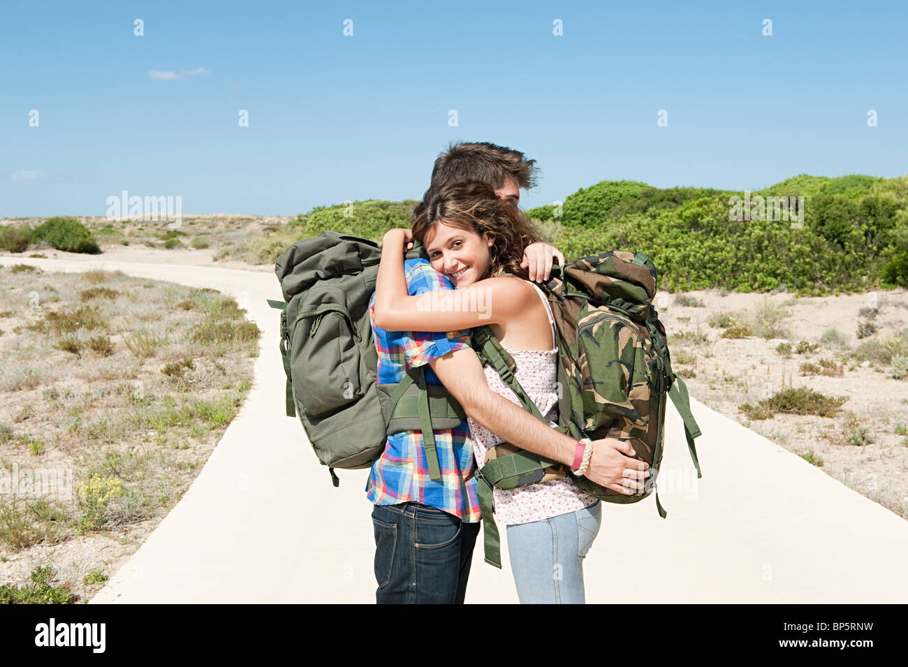 People wearing day backpacks hi-res stock photography and images - Alamy