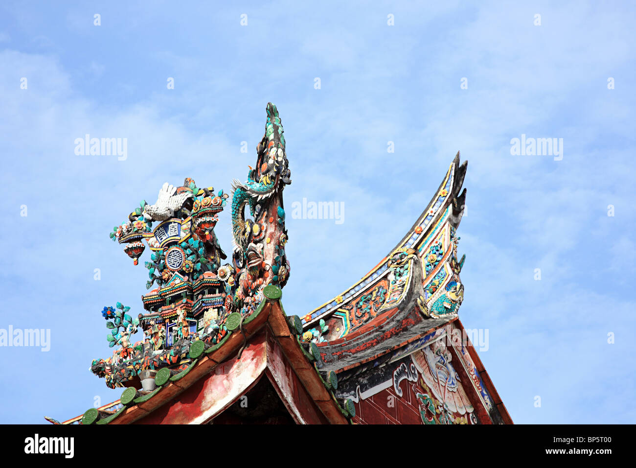 Decoration on roof of chinese clan house in george town, malaysia Stock ...