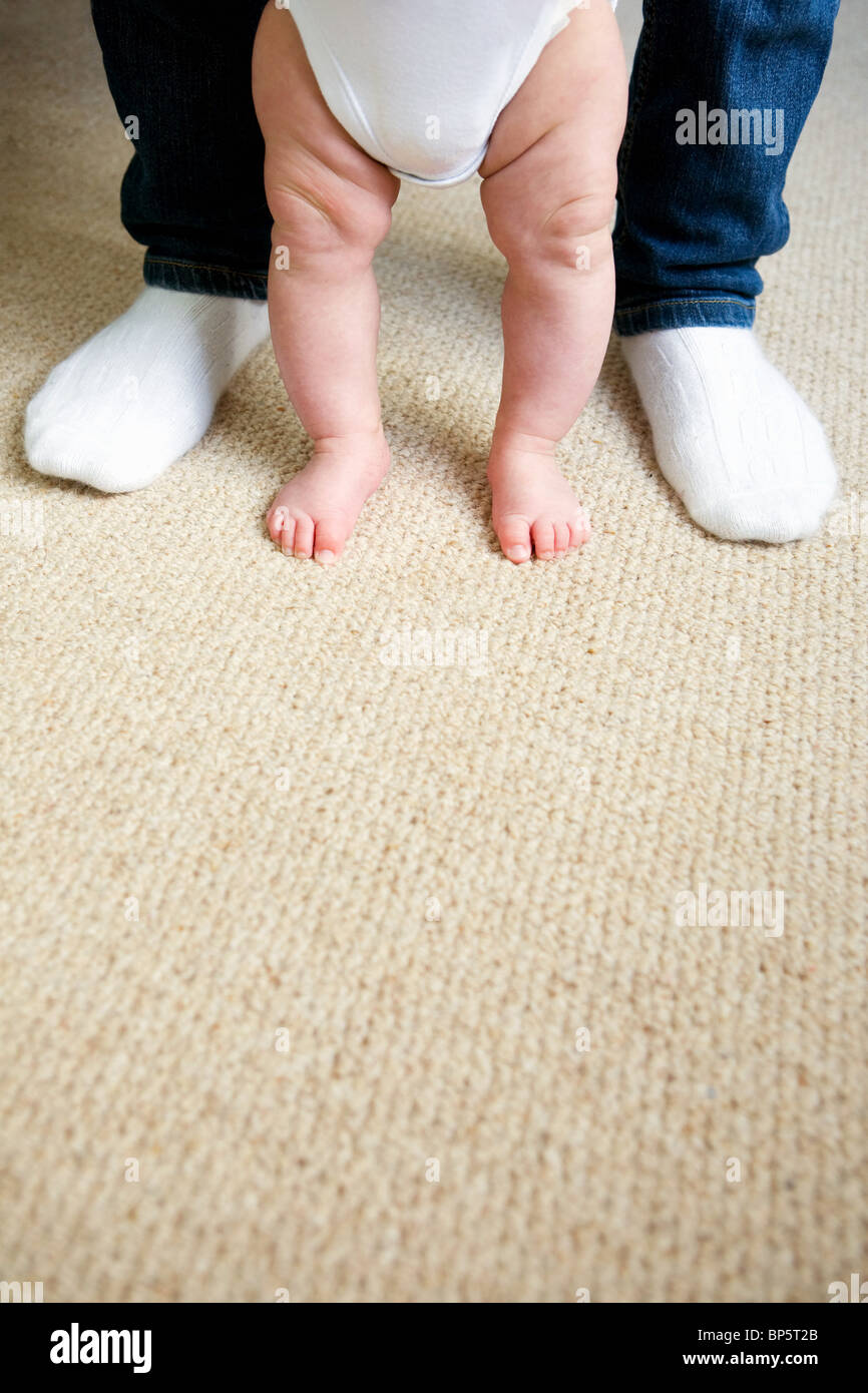 Baby and adult legs Stock Photo - Alamy