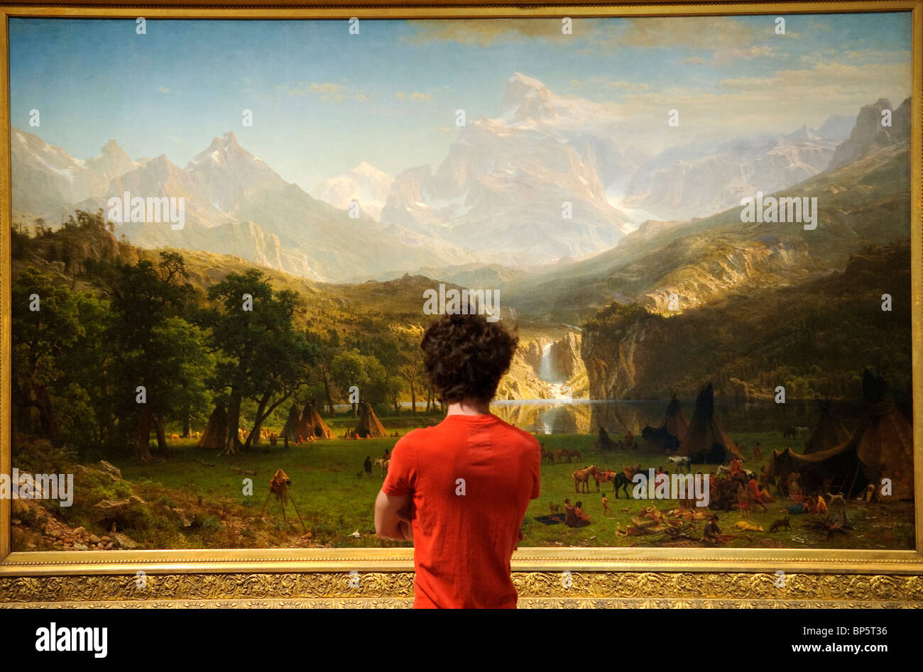 The Rocky Mountains, Lander's Peak, 1863, Albert Bierstad Stock Photo - Alamy