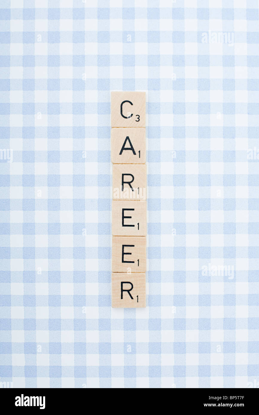 Game tile letters spelling career Stock Photo - Alamy