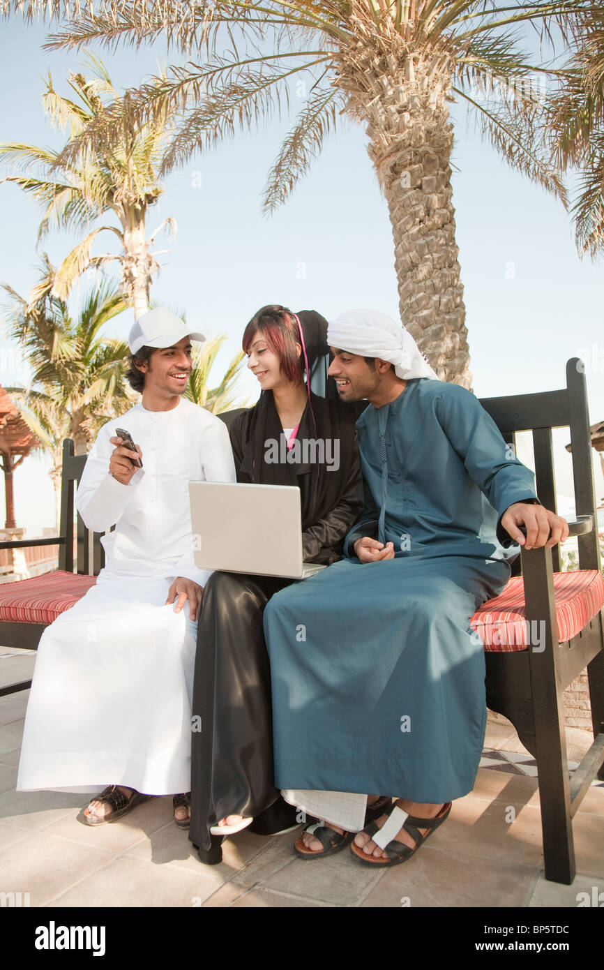 Middle Eastern people with laptop and mobile phone Stock Photo - Alamy