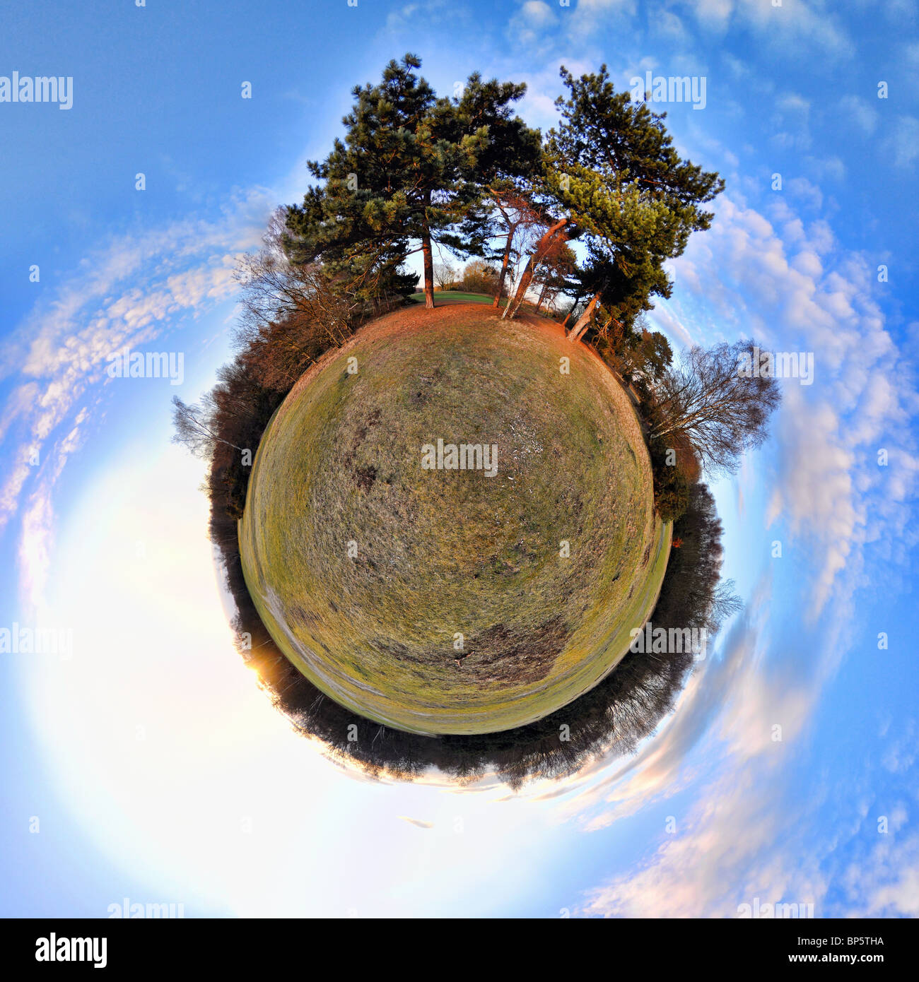 Park with little planet effect Stock Photo - Alamy