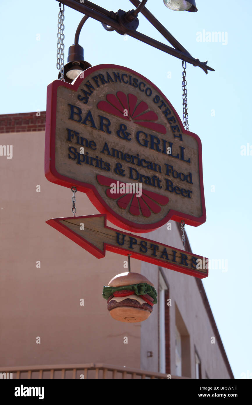 Hanging dangling display advertising advertise eatery cafe hi-res stock ...