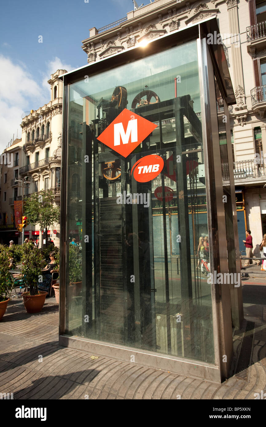 Barcelona metro lift Stock Photo - Alamy