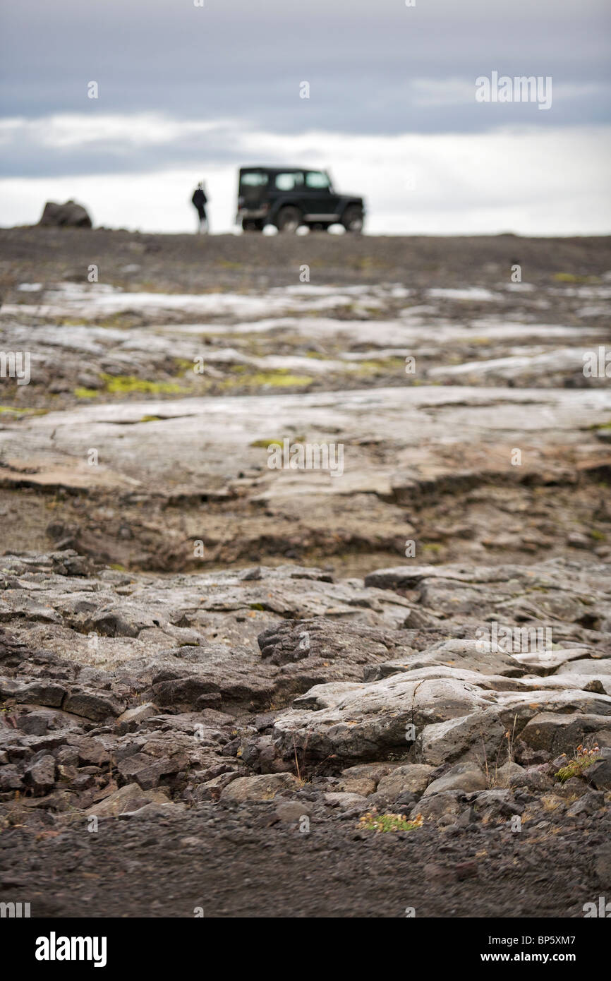 Land Rover Defender 90 300 TDI in the interior highlands of Iceland ...