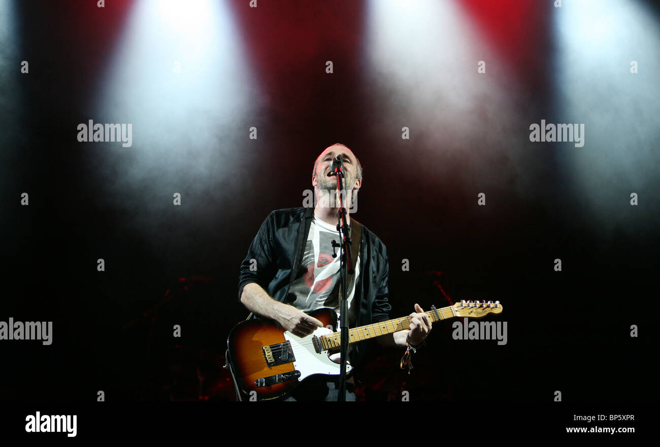 Fran Healy of Travis performing live on stage at V Festival Stock Photo ...