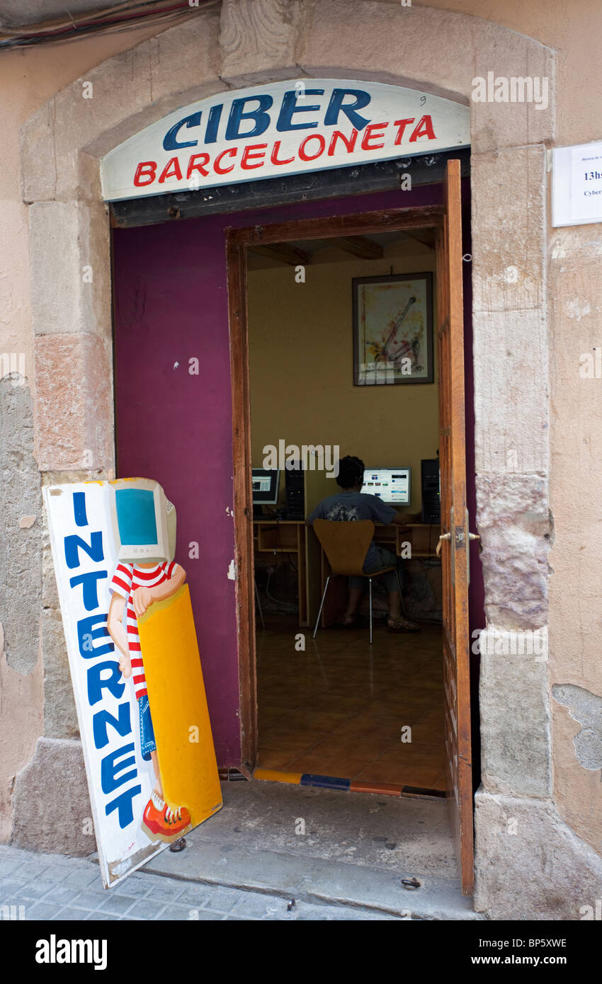 Barcelona Internet place, outside Stock Photo - Alamy