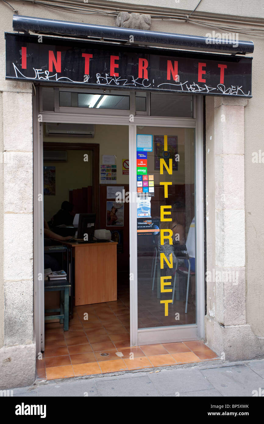 Barcelona Internet place, outside Stock Photo - Alamy