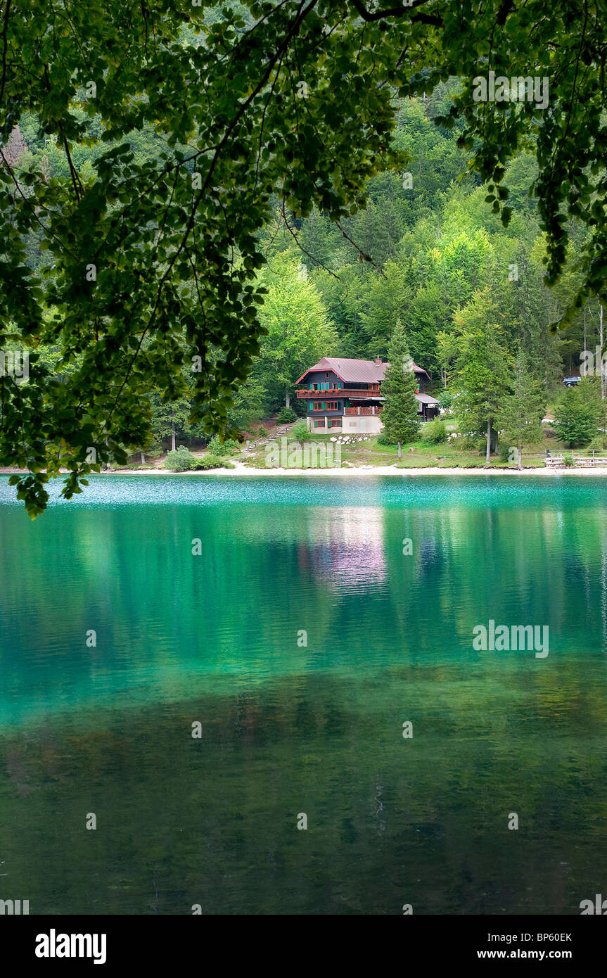 A panorama of Fusine lake Stock Photo - Alamy
