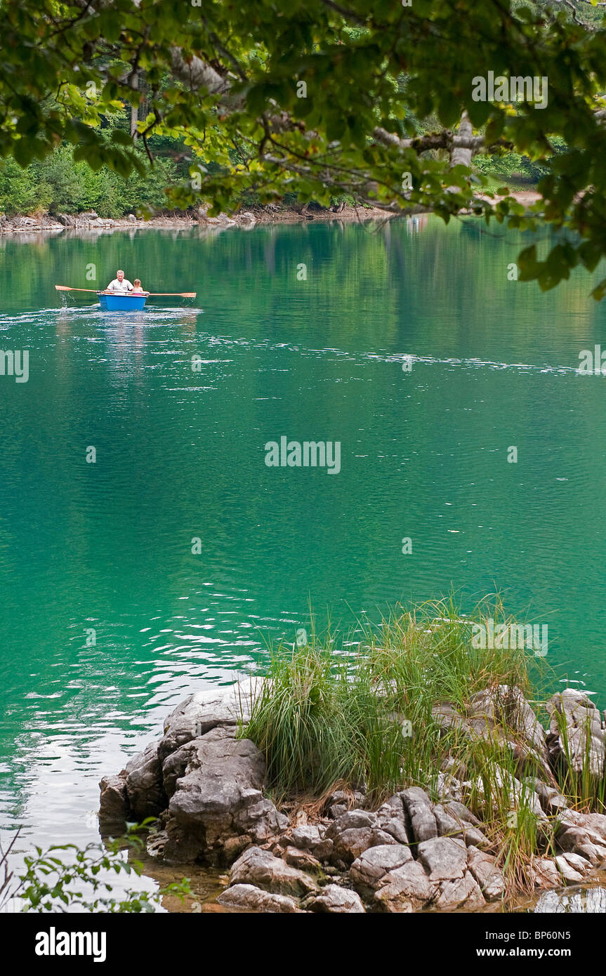 A panorama of Fusine lake Stock Photo - Alamy