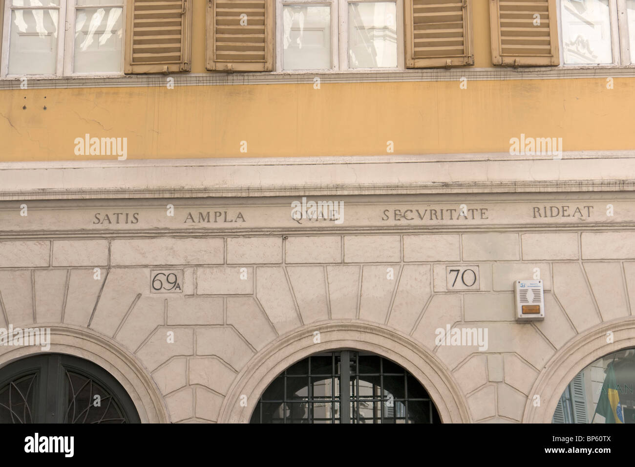 Latin inscription on a ancient house in Rome Stock Photo - Alamy