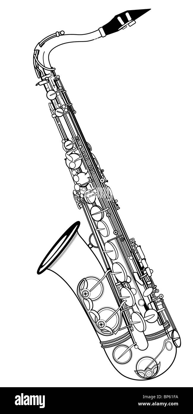 Vector illustration of a saxophone on a white background Stock Photo ...