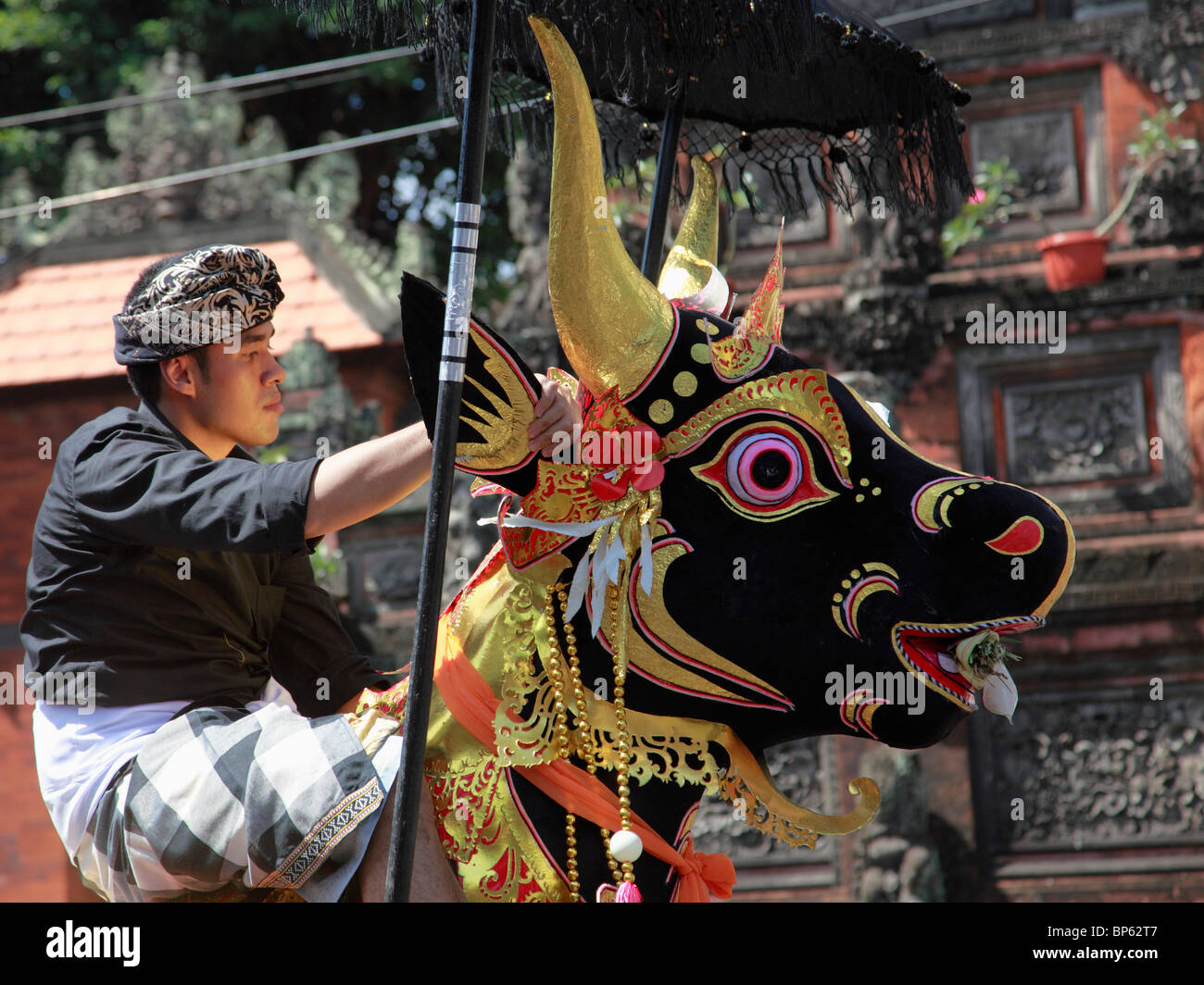 Indonesia, Bali, cremation ceremony, the cremation animal, bull figure ...