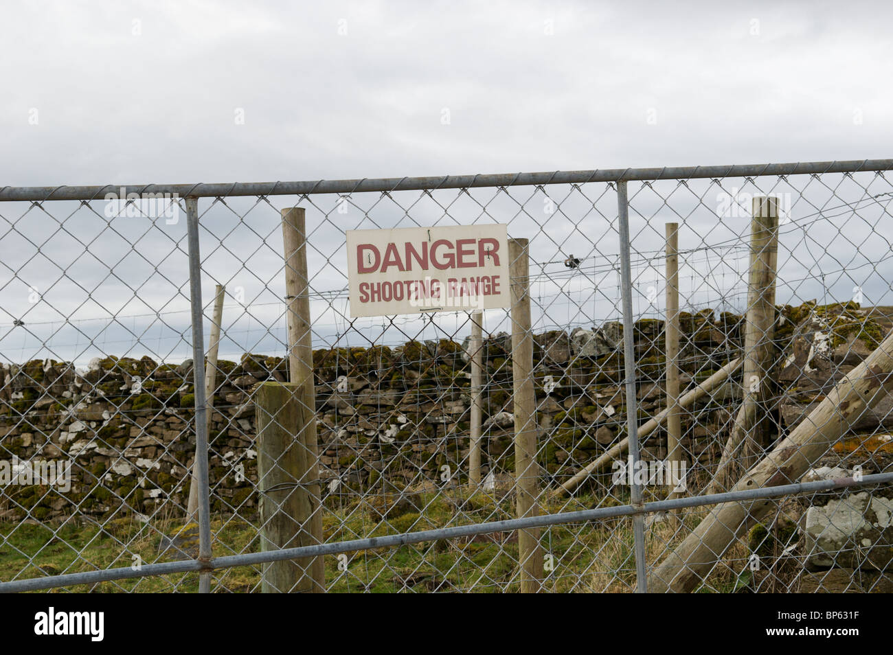 'Danger Shooting Range' sign in Kilchoan, Ardnamurchan, Scotland, UK ...