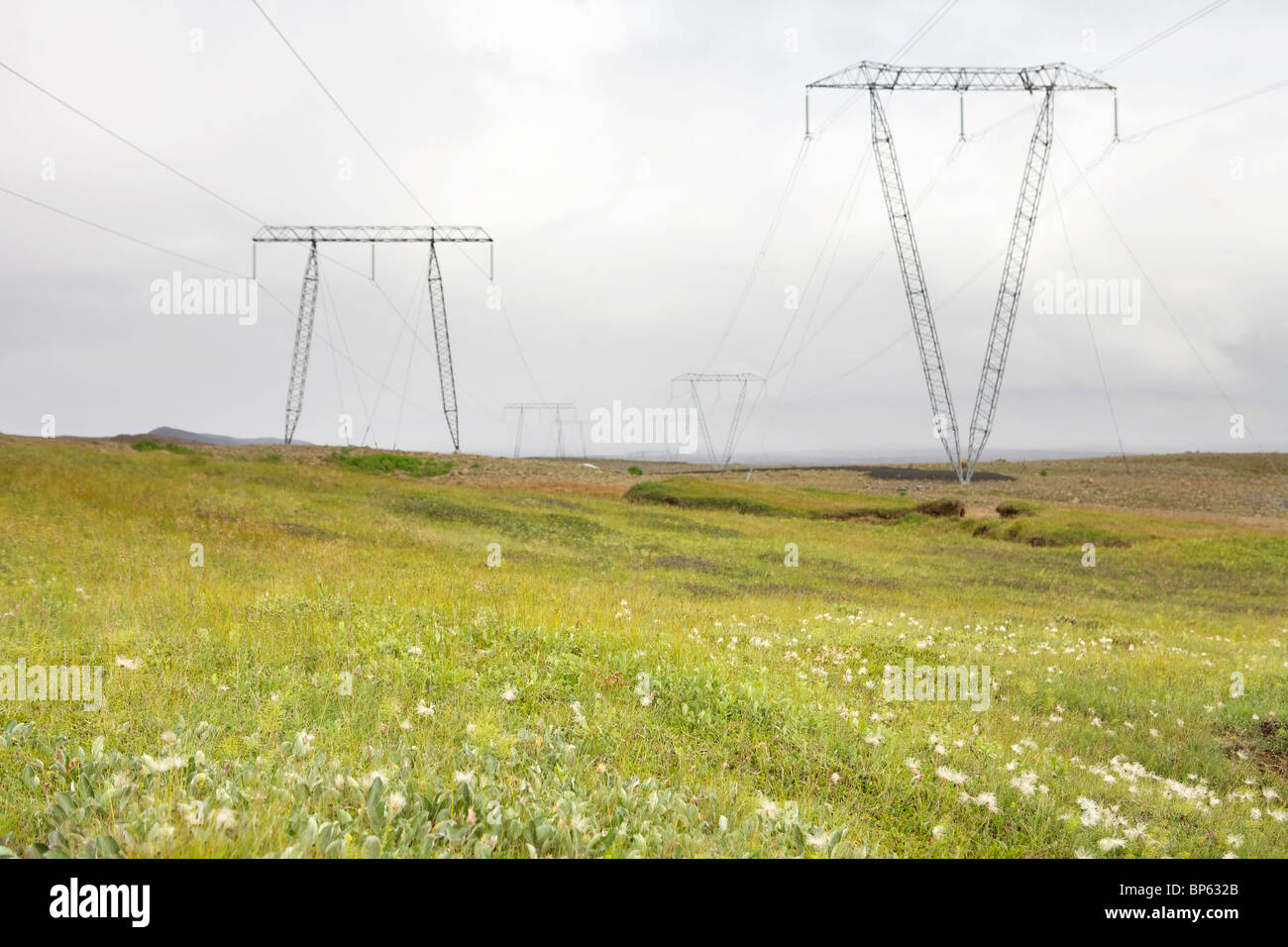 Electricity pylons in iceland hi-res stock photography and images - Alamy